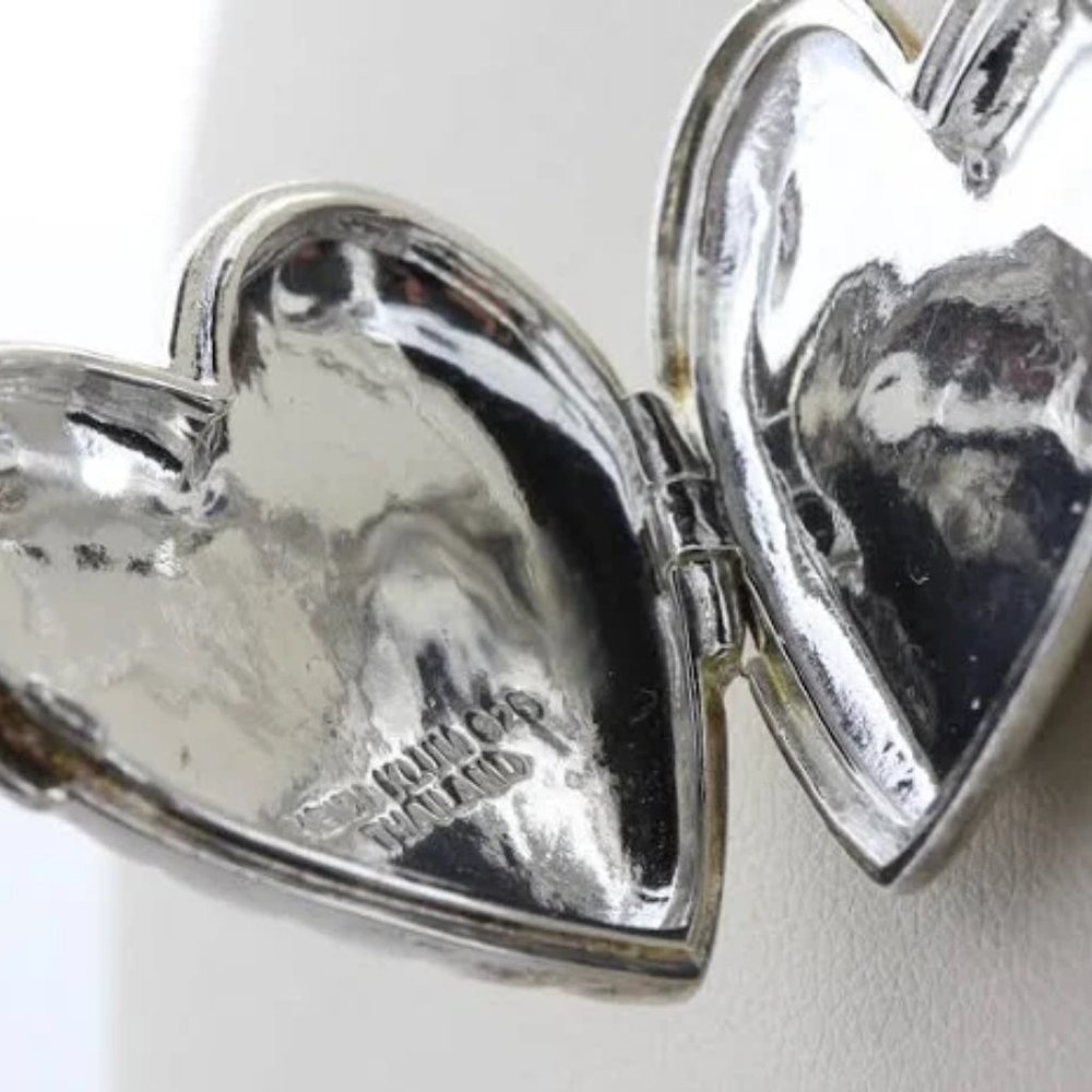 Vintage Heidi Klum Sterling Silver Heart Locket - Gem